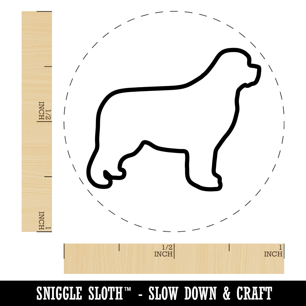 Newfoundland Dog Outline Self-Inking Rubber Stamp for Stamping Crafting ...