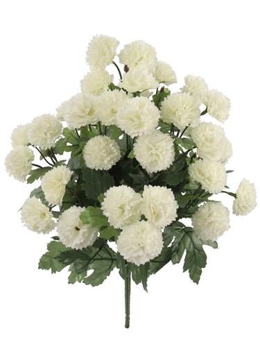 Set of 12: Cream Mum Bush with 11 Lifelike Sprays & 33 Blooms | 18-Inch ...