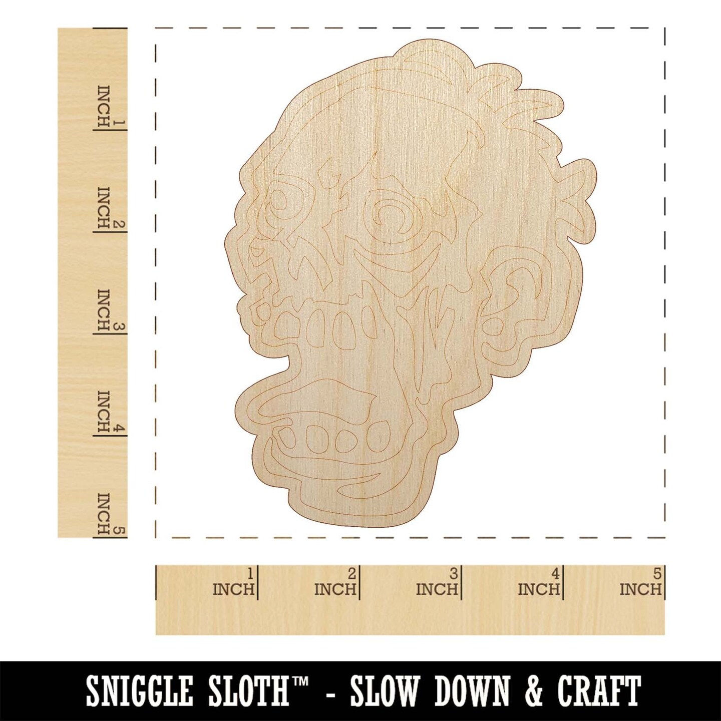 Zombie Undead Creepy Head Unfinished Wood Shape Piece Cutout for DIY ...