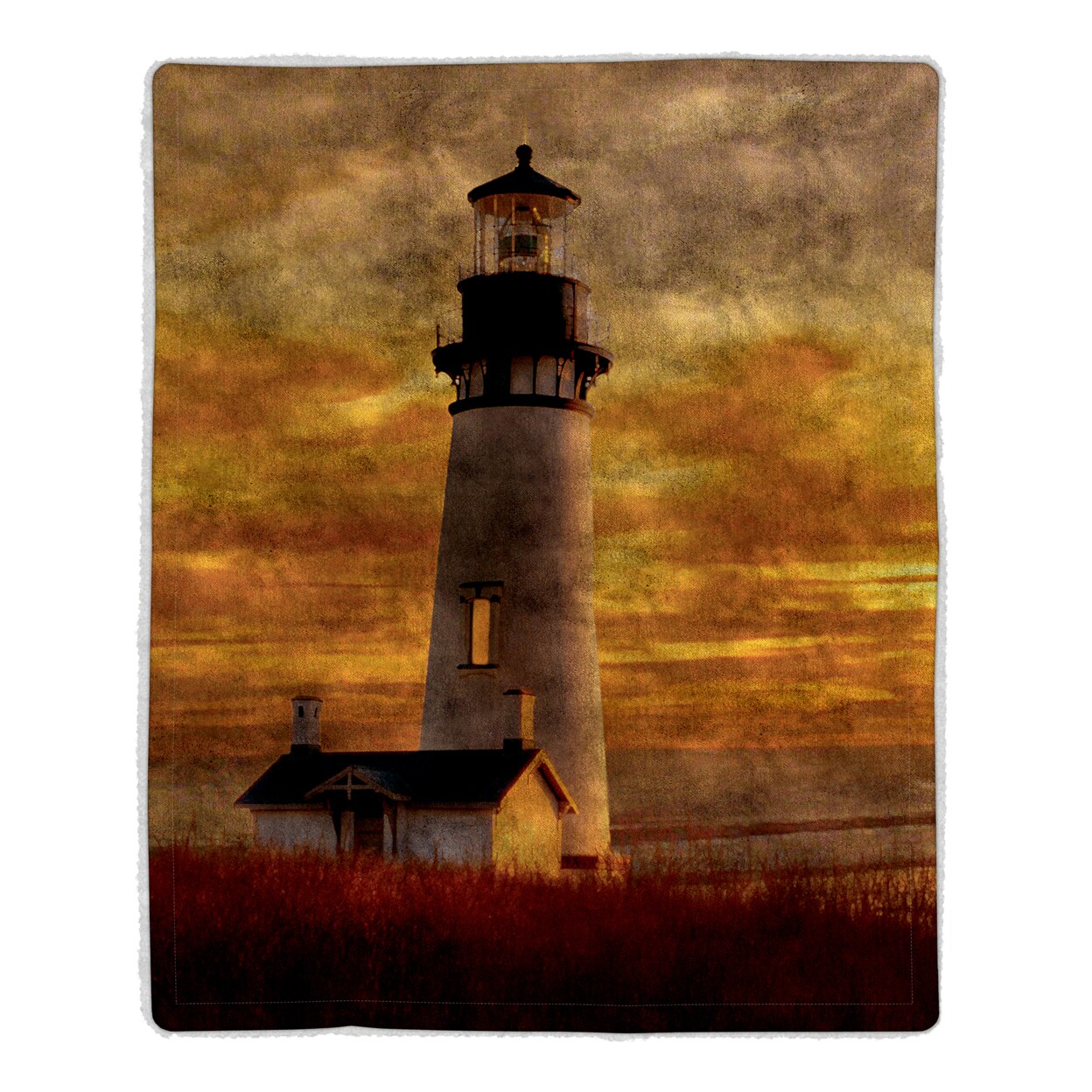 Lavish Home Fluffy Plush Throw Blanket 50 x 60 Inch- Lighthouse Print ...