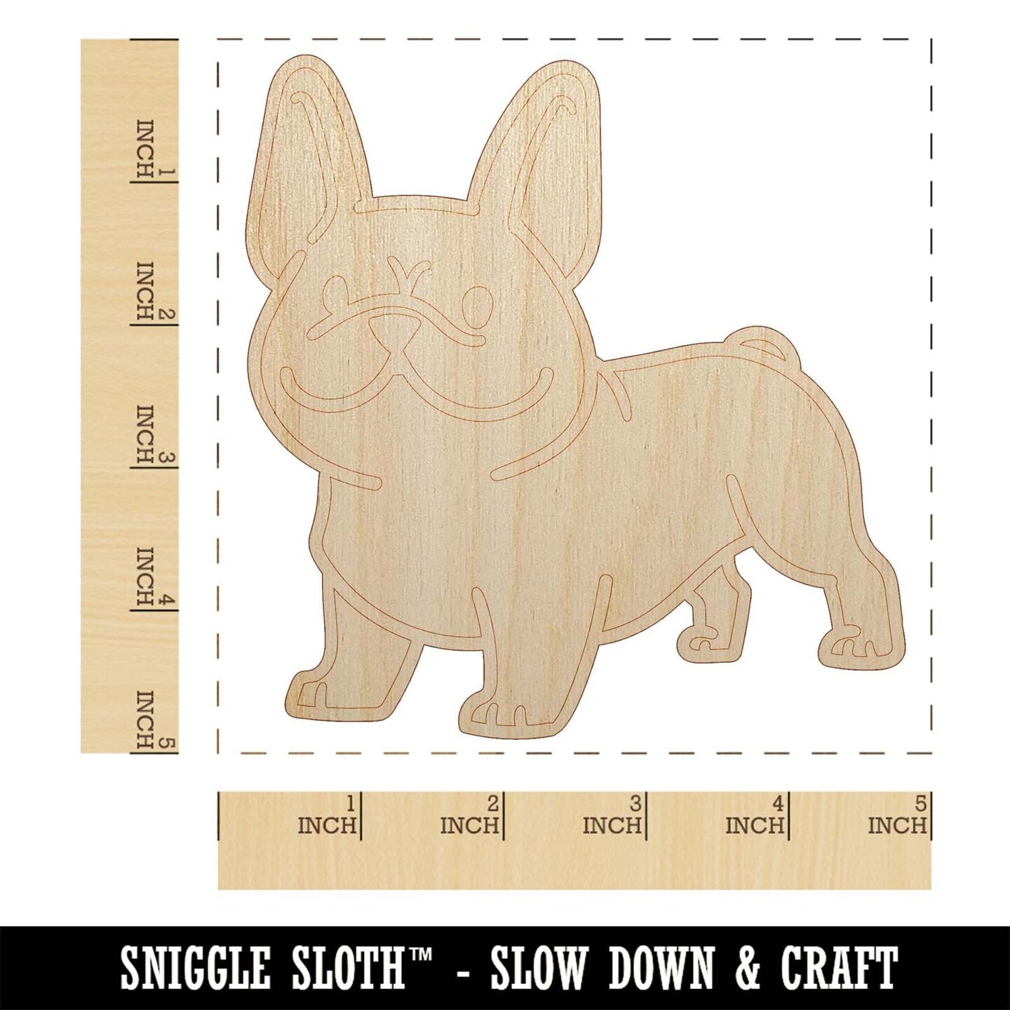 Frenchie Standing French Bulldog Dog Unfinished Wood Shape Piece Cutout ...