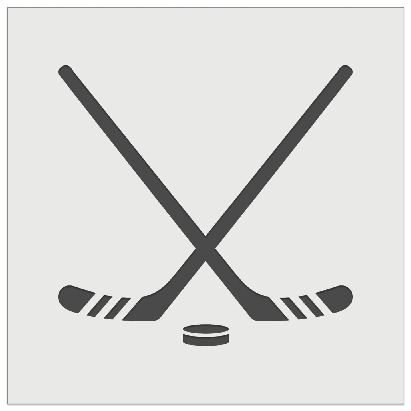 Crossed Hockey Sticks with Puck Wall Cookie DIY Craft Reusable Stencil ...
