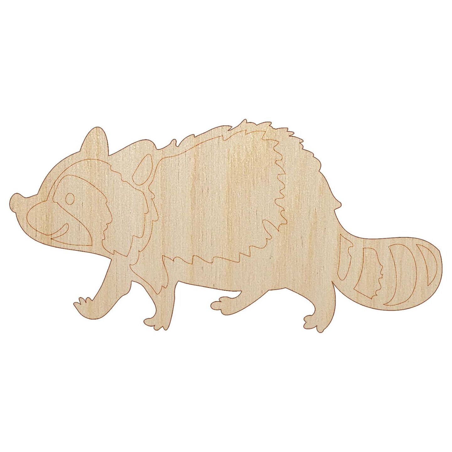 Cute Raccoon Walking Unfinished Wood Shape Piece Cutout for DIY Craft ...