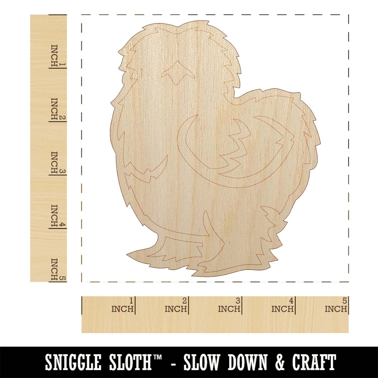 Fluffy Silkie Chicken Unfinished Wood Shape Piece Cutout for DIY Craft ...