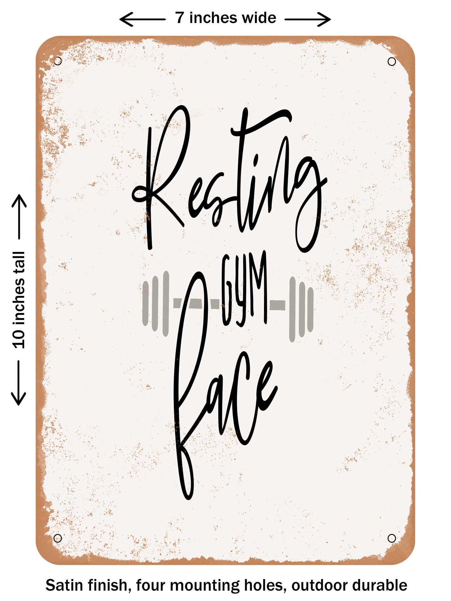 DECORATIVE METAL SIGN - Resting Gym Face - Vintage Rusty Look | Michaels