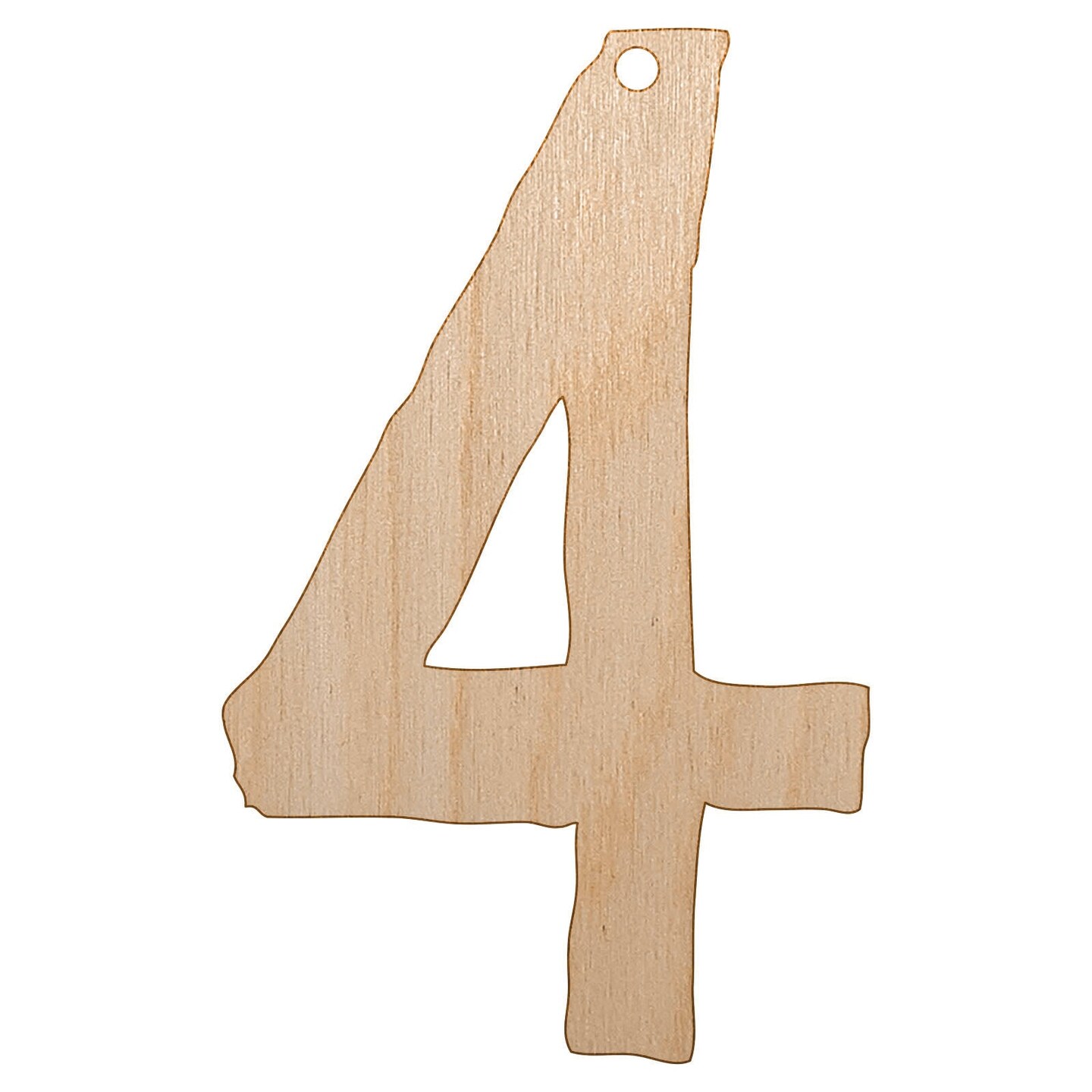 Number 4 Four Cute Typewriter Font Unfinished Craft Wood Holiday ...