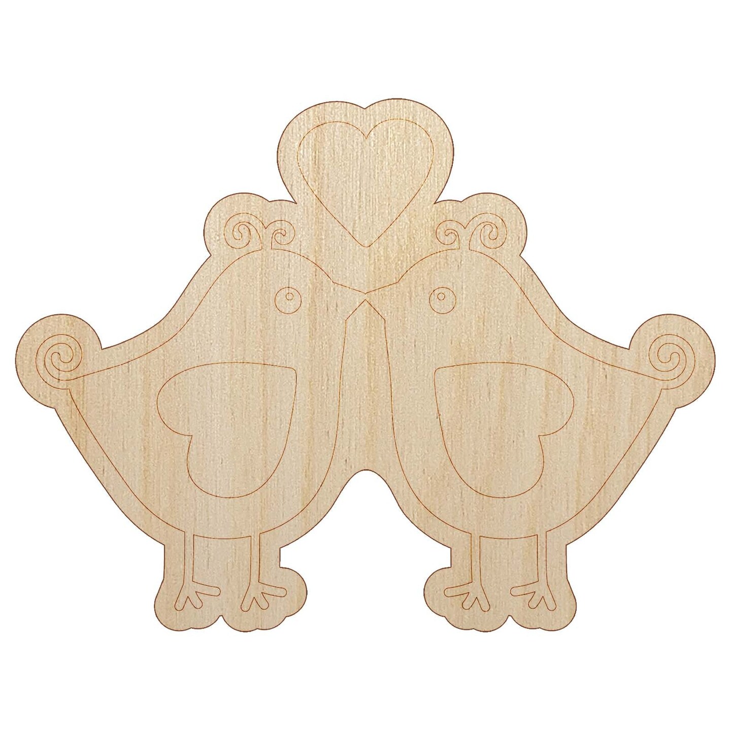 Sweet Kissing Birds Love Unfinished Wood Shape Piece Cutout for DIY ...