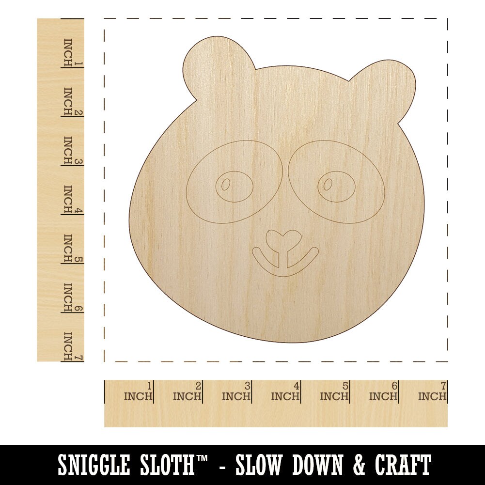 Happy Panda Face Unfinished Wood Shape Piece Cutout for DIY Craft ...