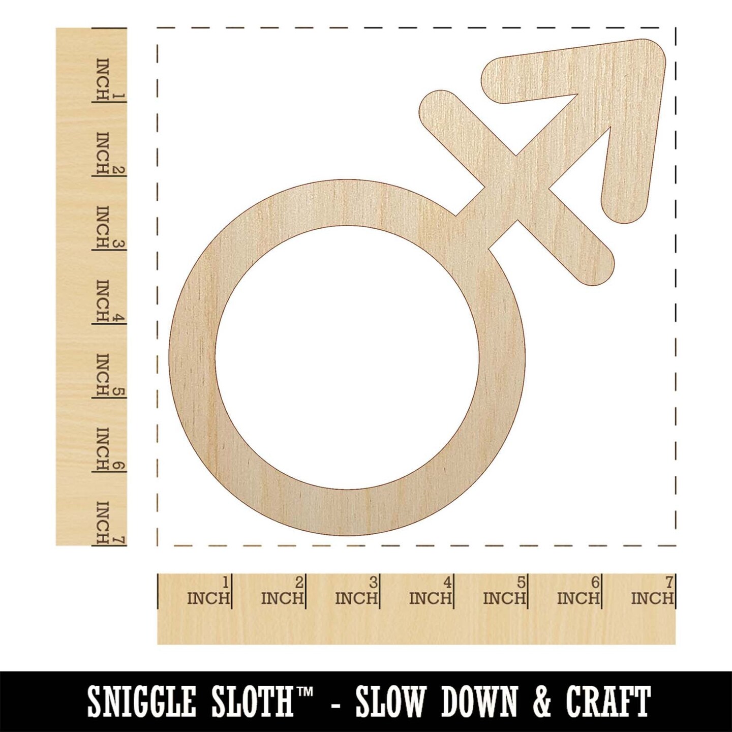 Male with Stroke Sign Transgender Gender Symbol Unfinished Wood Shape ...