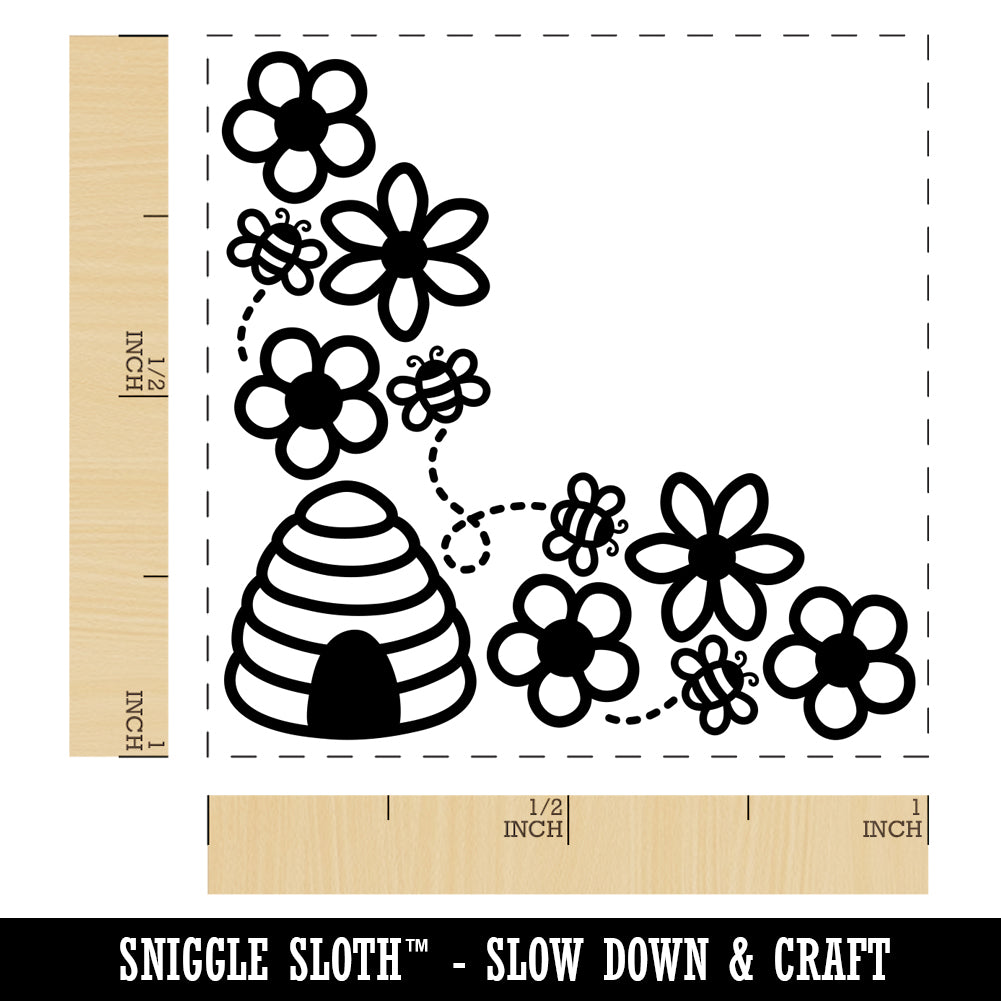 Flowers and Bees Corner Self-Inking Rubber Stamp Ink Stamper | Michaels