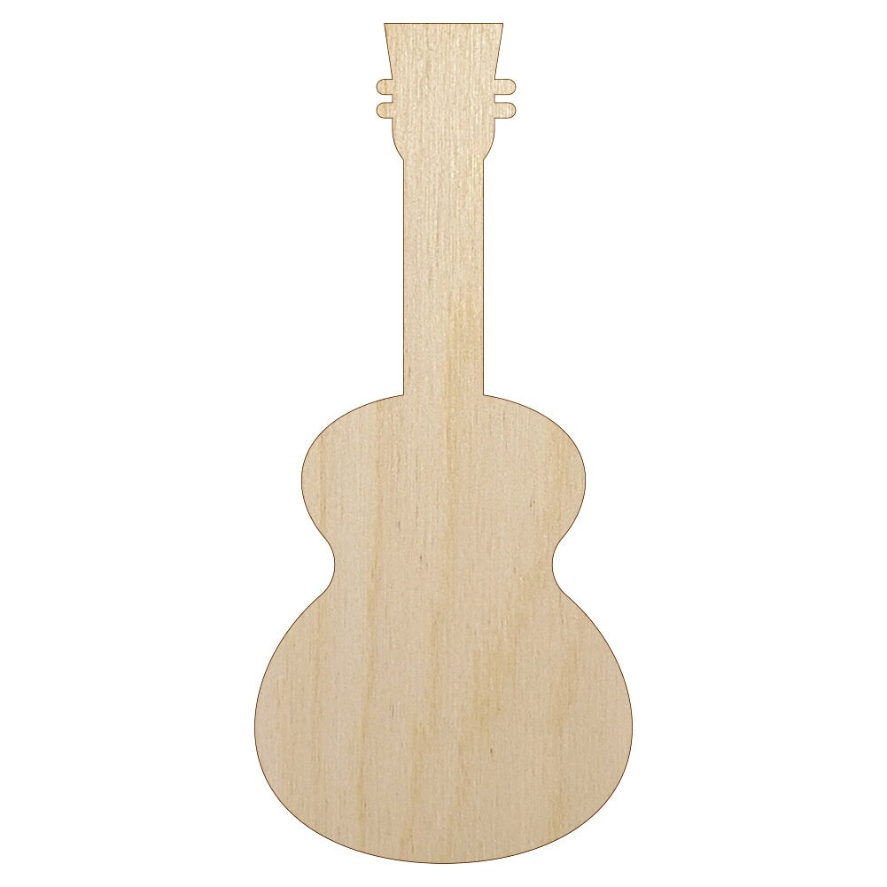 Ukulele Solid Unfinished Wood Shape Piece Cutout for DIY Craft Projects ...