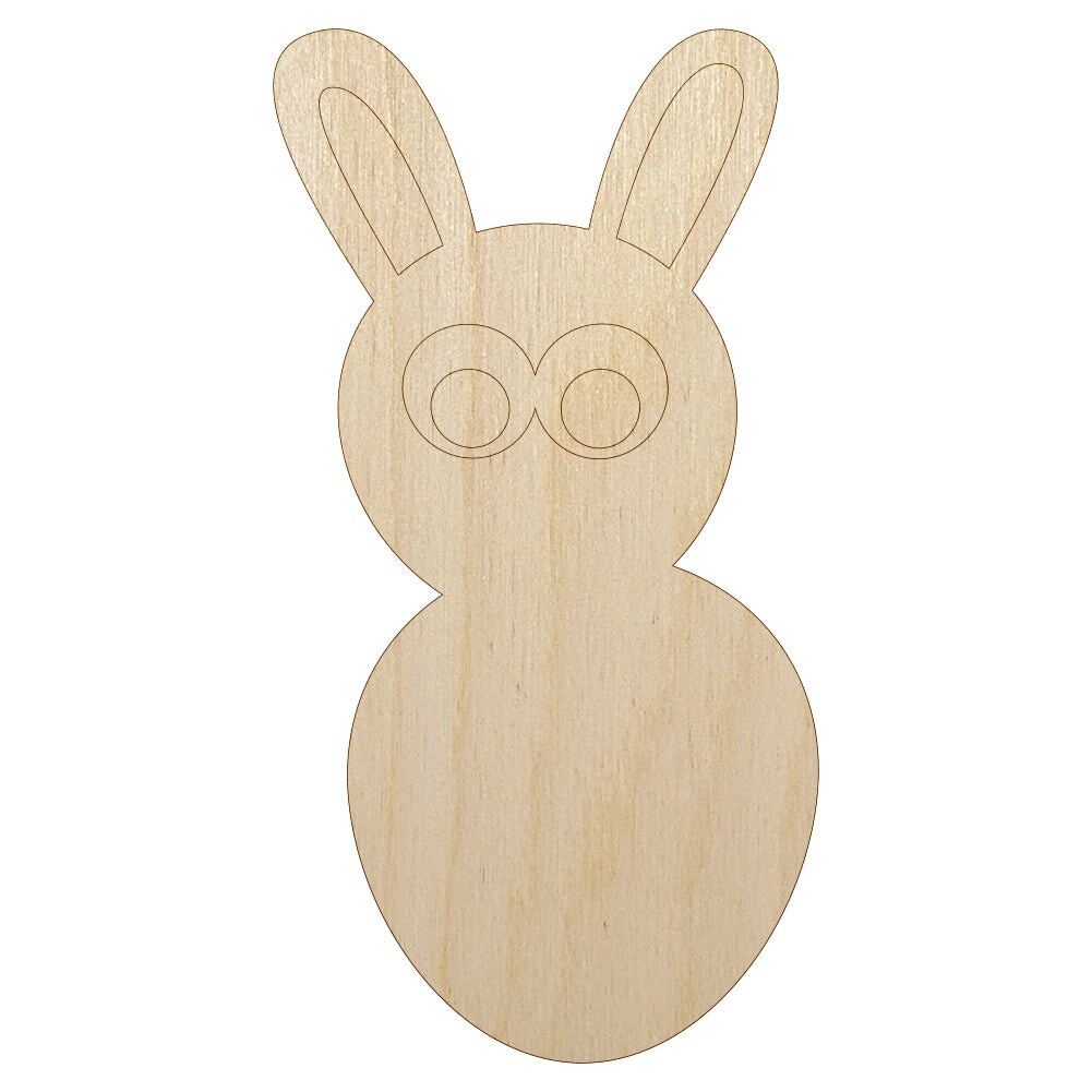 Watchful Rabbit Unfinished Wood Shape Piece Cutout for DIY Craft ...