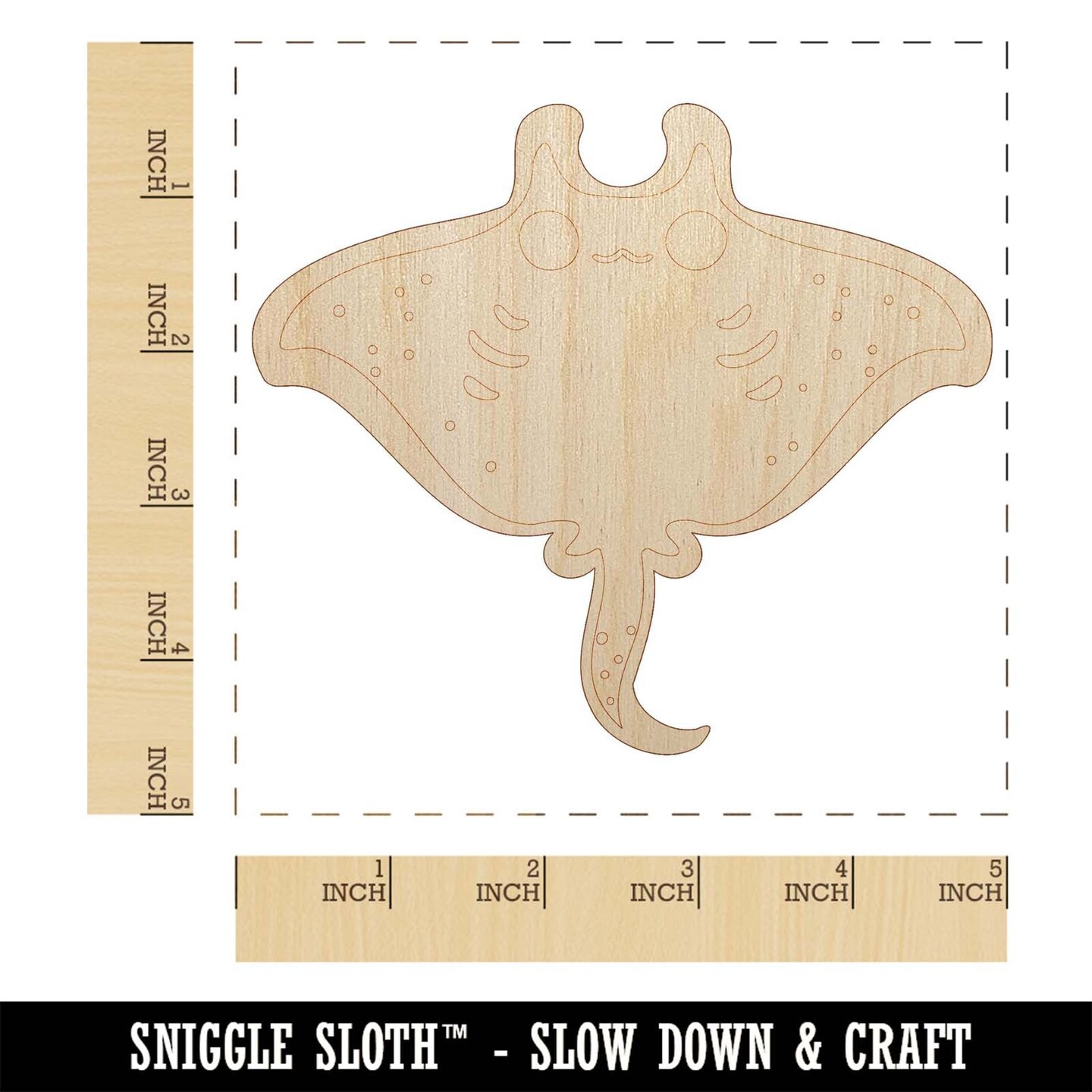 Sweet Kawaii Chibi Manta Ray Unfinished Wood Shape Piece Cutout for DIY ...