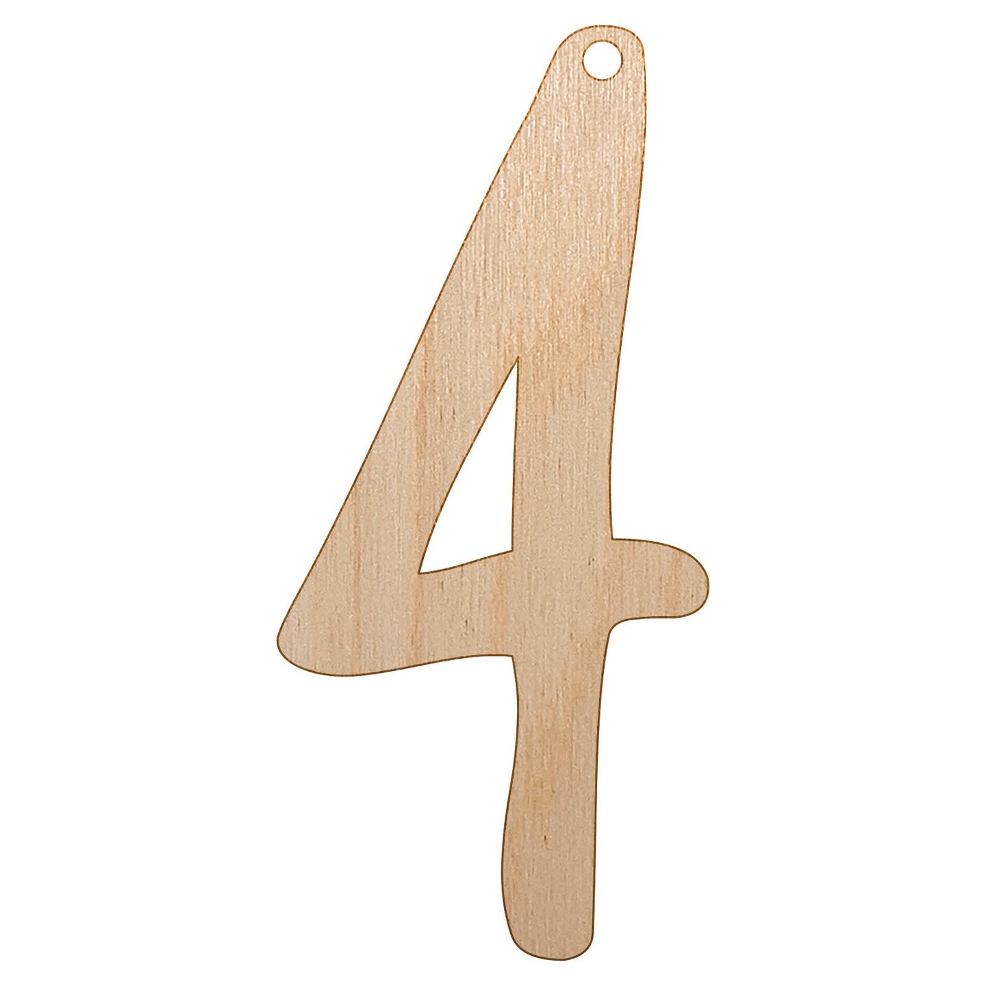 Number 4 Four Felt Marker Font Unfinished Craft Wood Holiday Christmas ...