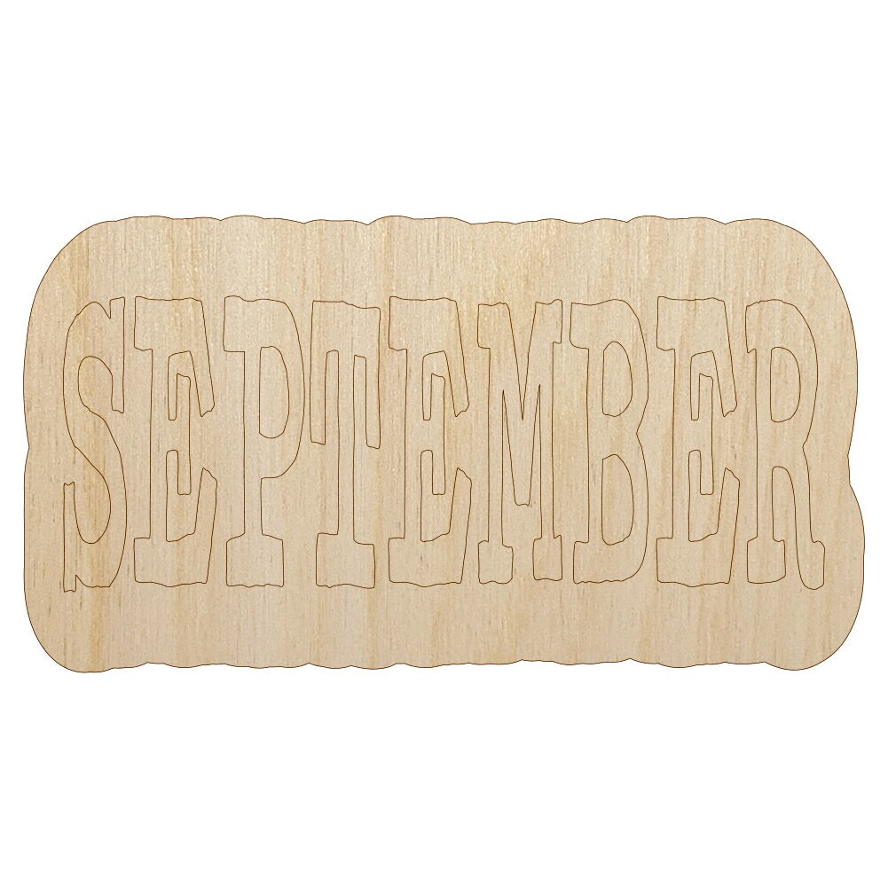 September Month Calendar Fun Text Unfinished Wood Shape Piece Cutout ...