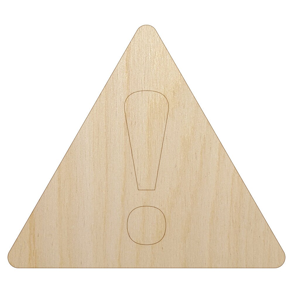 Warning Symbol Exclamation Mark Unfinished Wood Shape Piece Cutout for ...