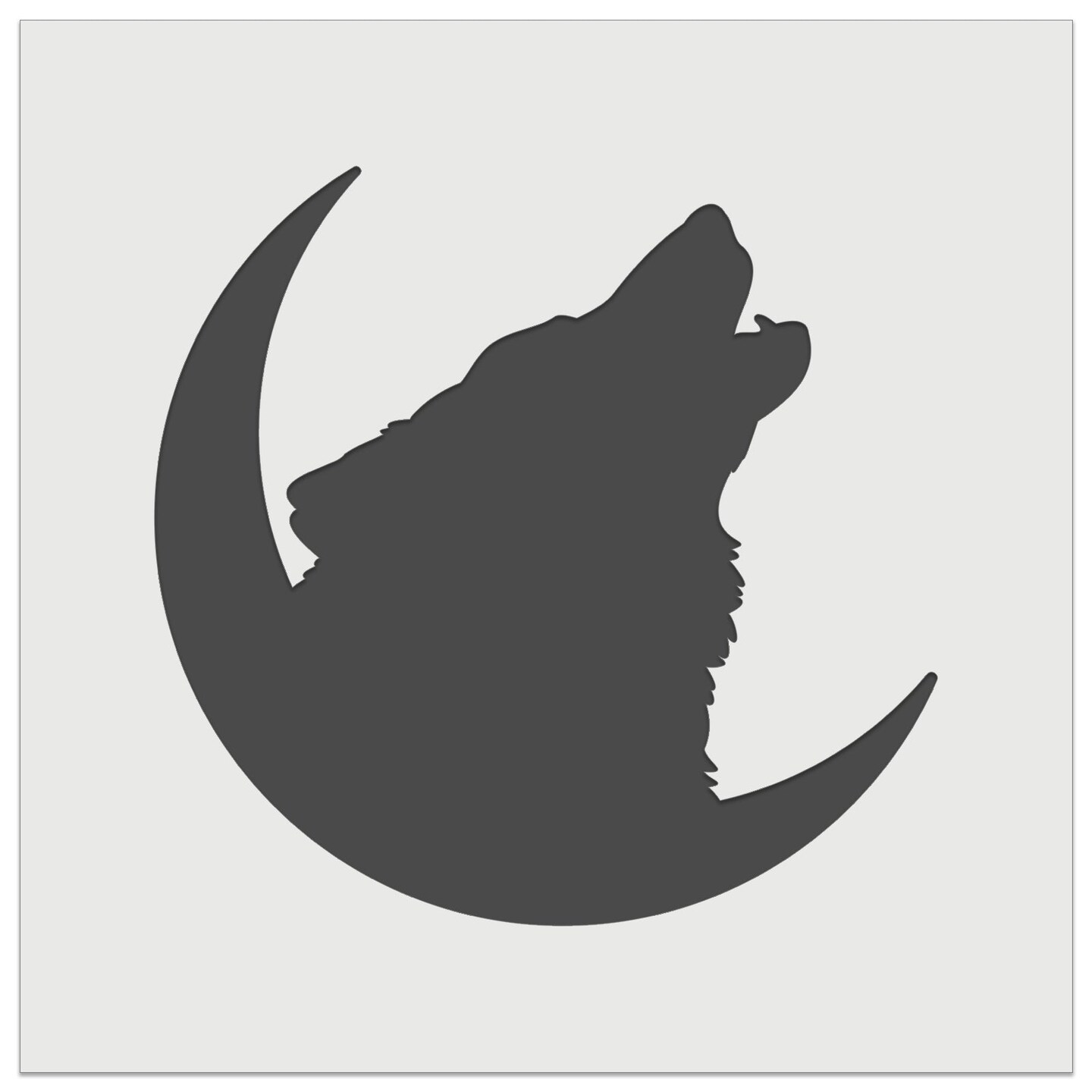 Wolf Howling Crescent Moon Wall Cookie DIY Craft Reusable Stencil ...