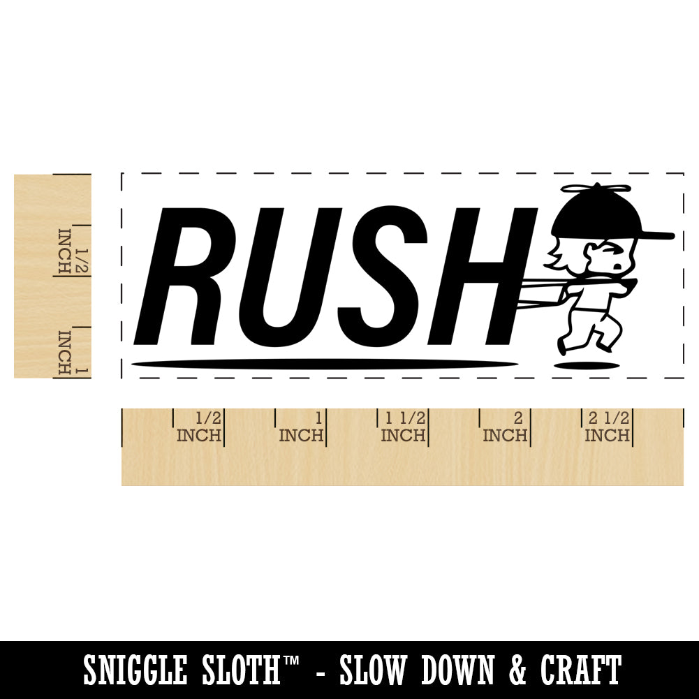 Rush Expedited Order Shipment Running Person Self-Inking Rubber Stamp ...