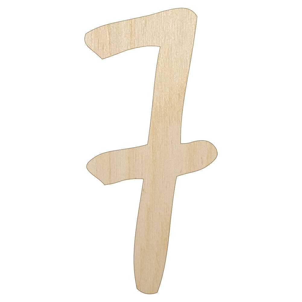 Number 7 Seven Felt Marker Font Unfinished Wood Shape Piece Cutout for ...