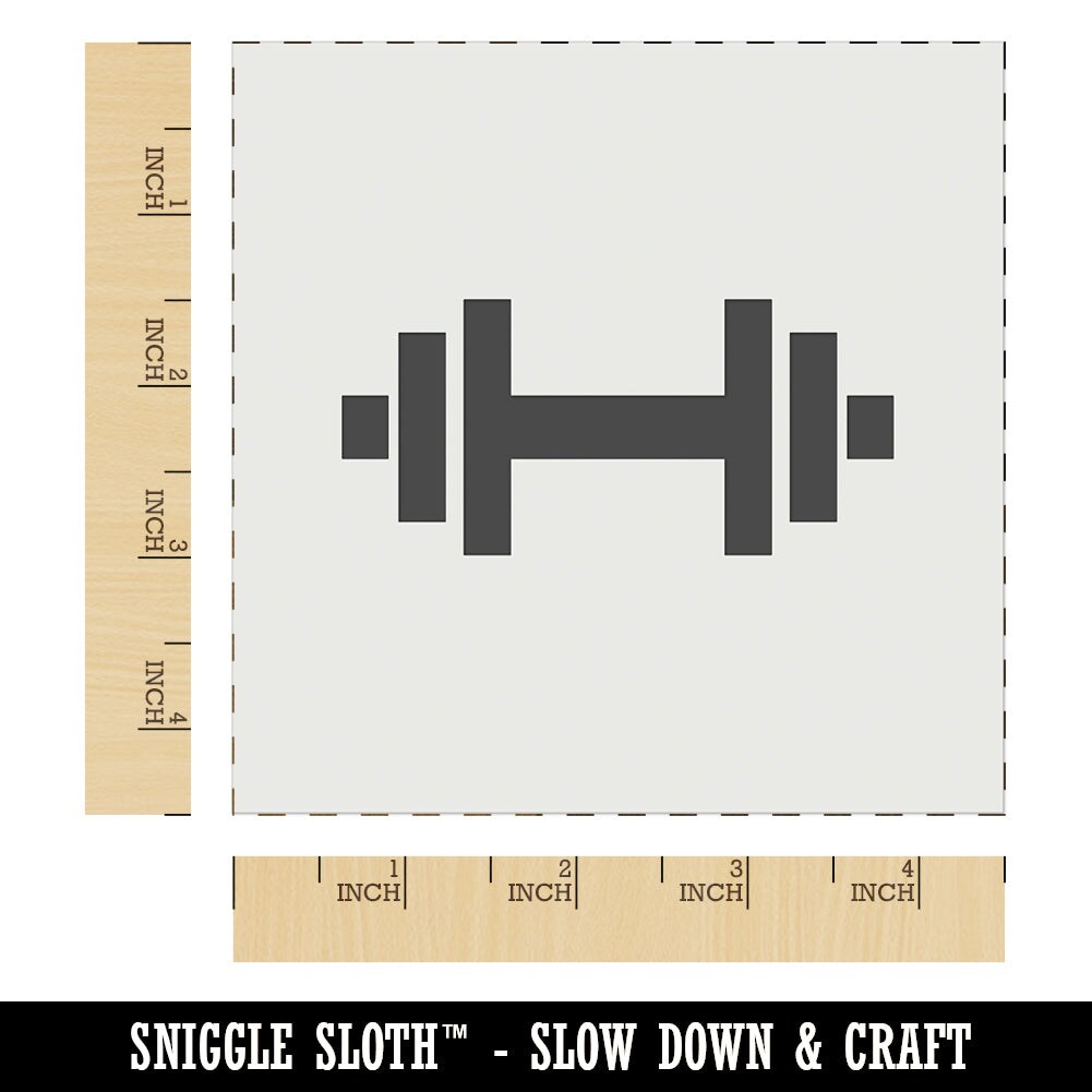 Weight Dumbbell Workout Icon Wall Cookie DIY Craft Reusable Stencil ...