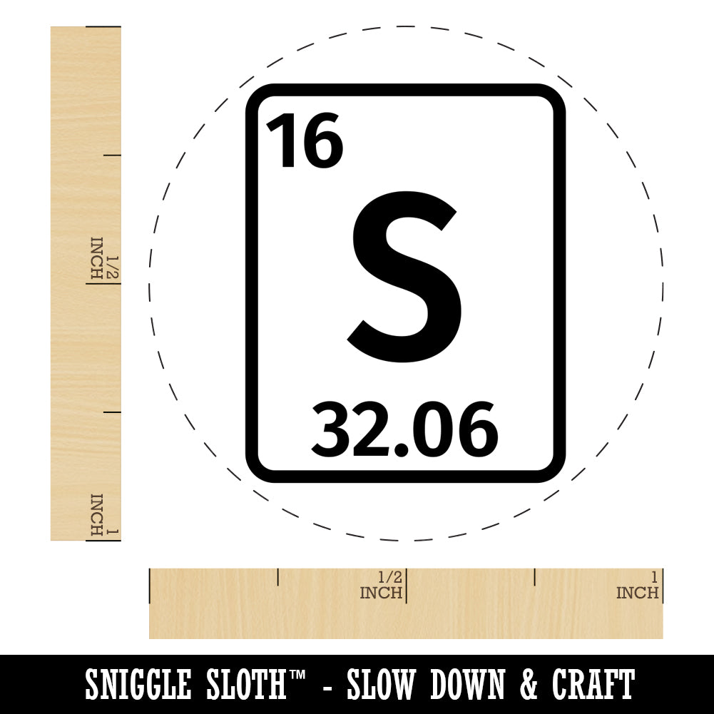 Sulfur Periodic Table of Elements Science Chemistry Self-Inking Rubber ...