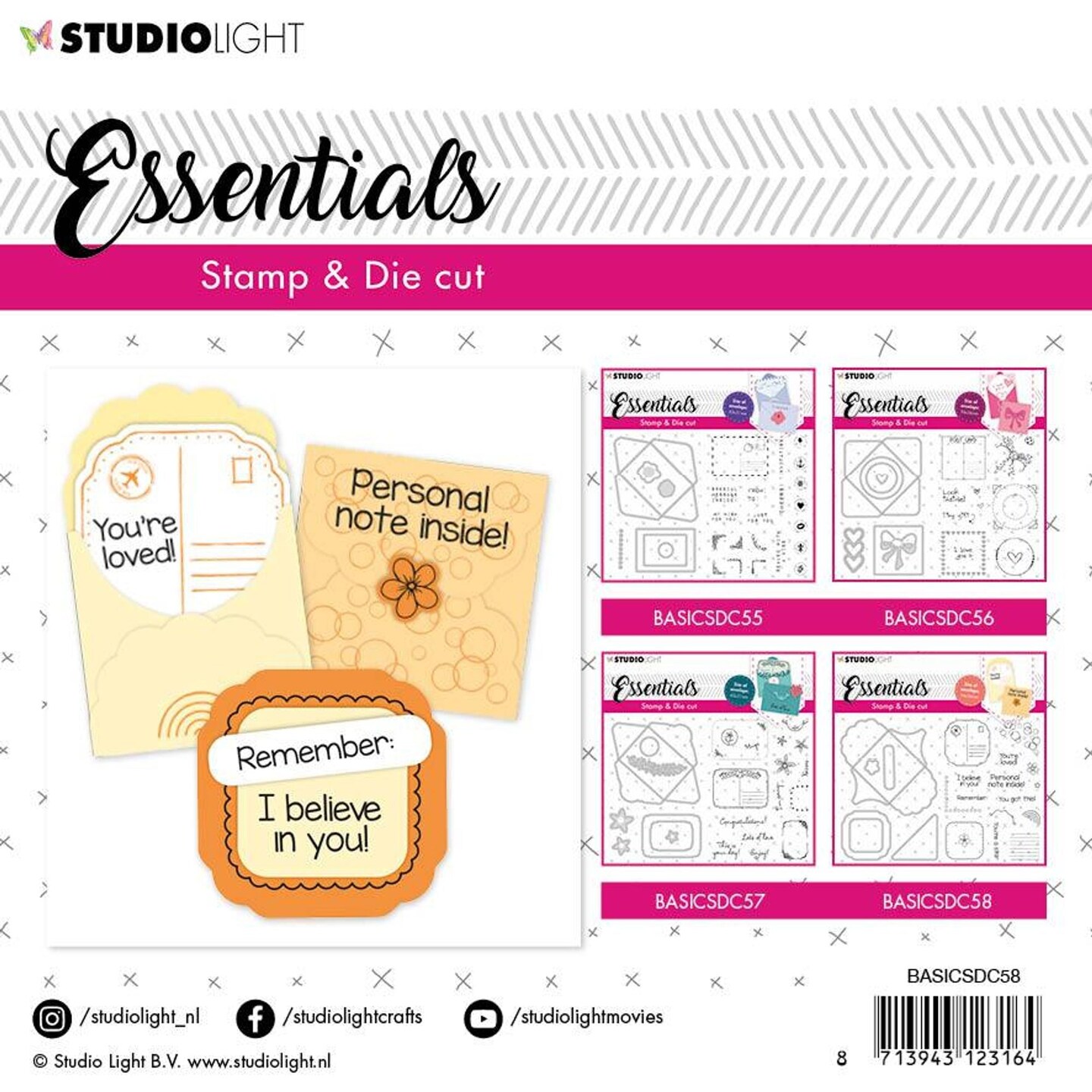 Studio Light Stamp & Cutting Die Square fancy envelope Essentials ...