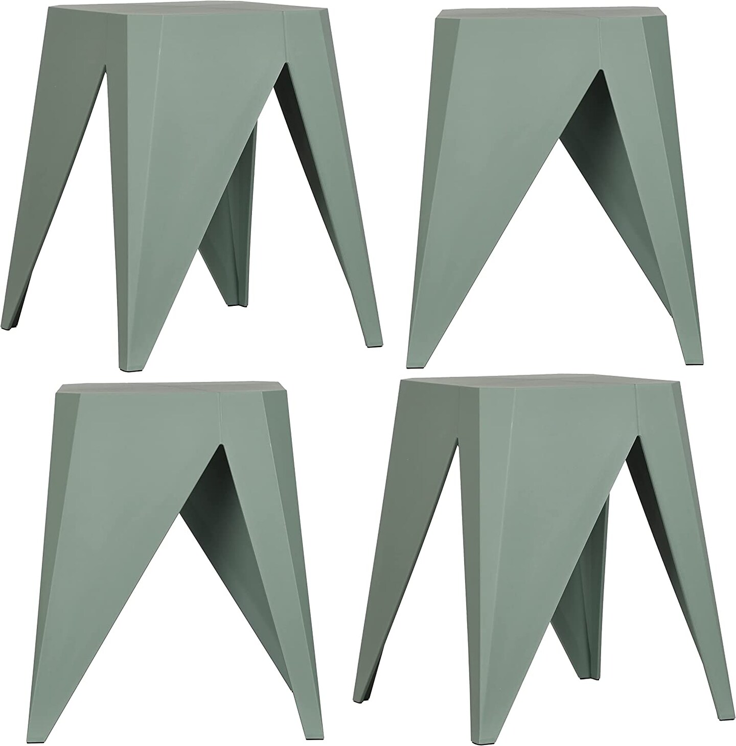 ISL Furnishings InterSpaceLiving Zuho Multi-USe Stool (4, Smoke Green ...