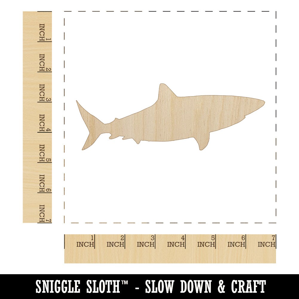 Shark Solid Unfinished Wood Shape Piece Cutout for DIY Craft Projects ...