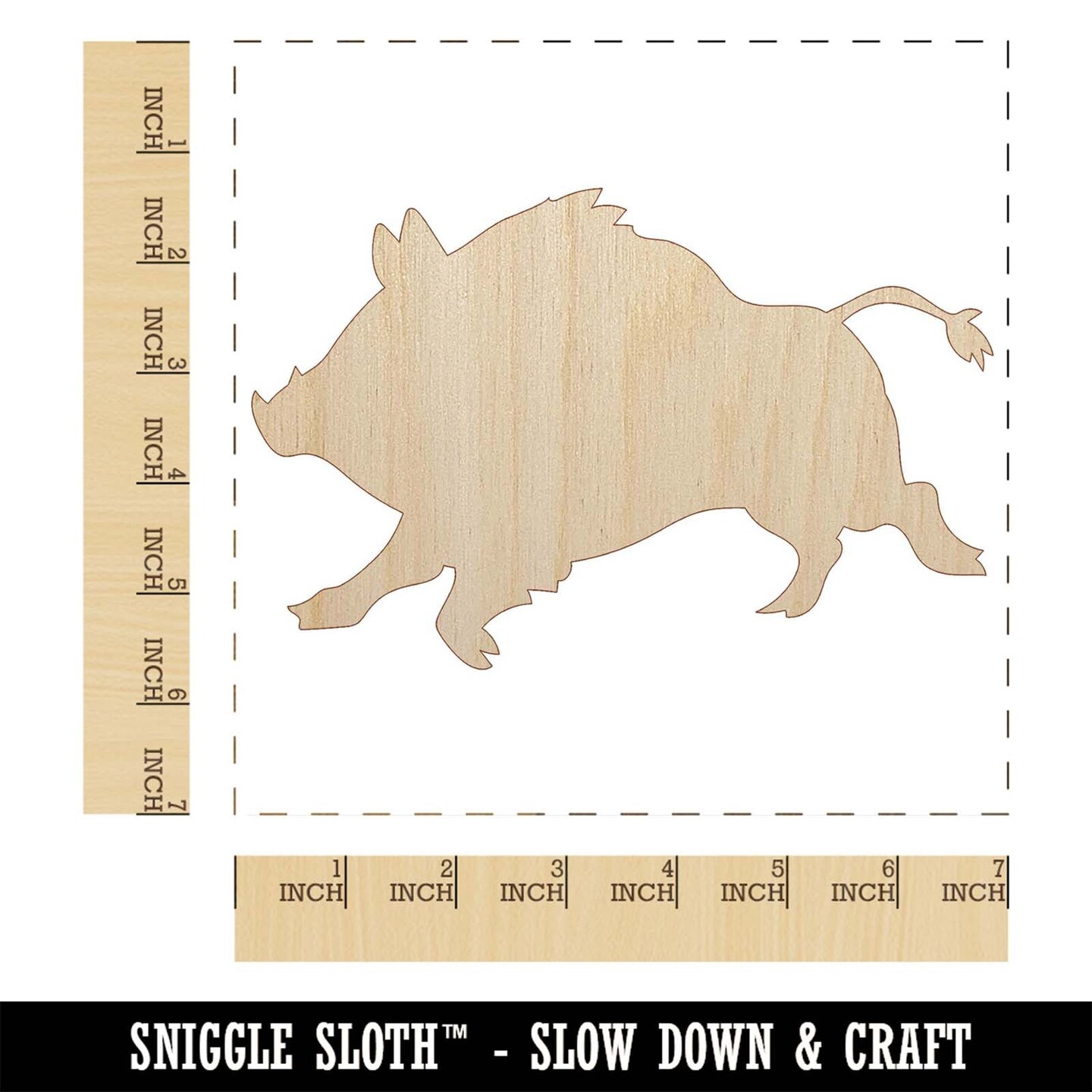 Wild Boar Pig Swine with Tusks Unfinished Wood Shape Piece Cutout for ...