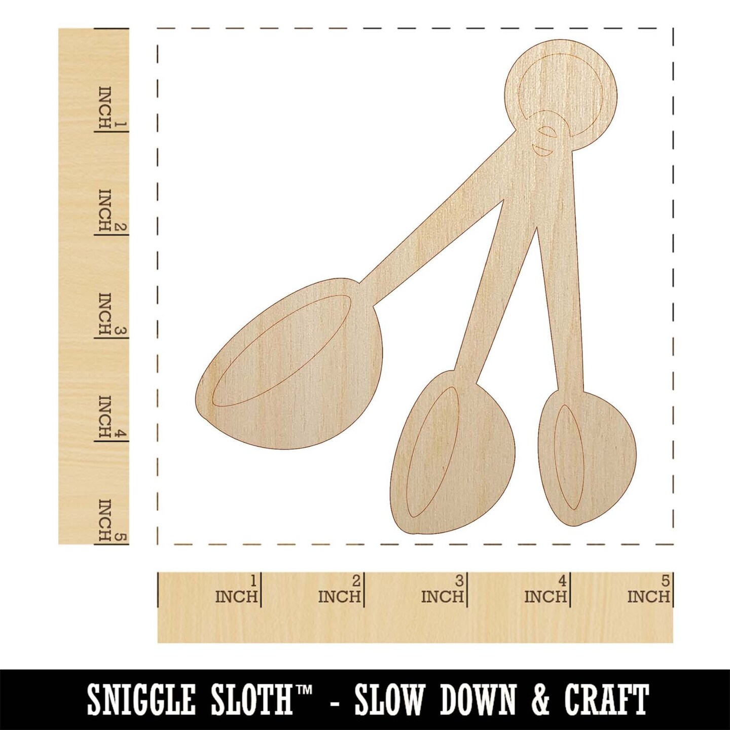 Measuring Spoons Baking Cooking Unfinished Wood Shape Piece Cutout for ...