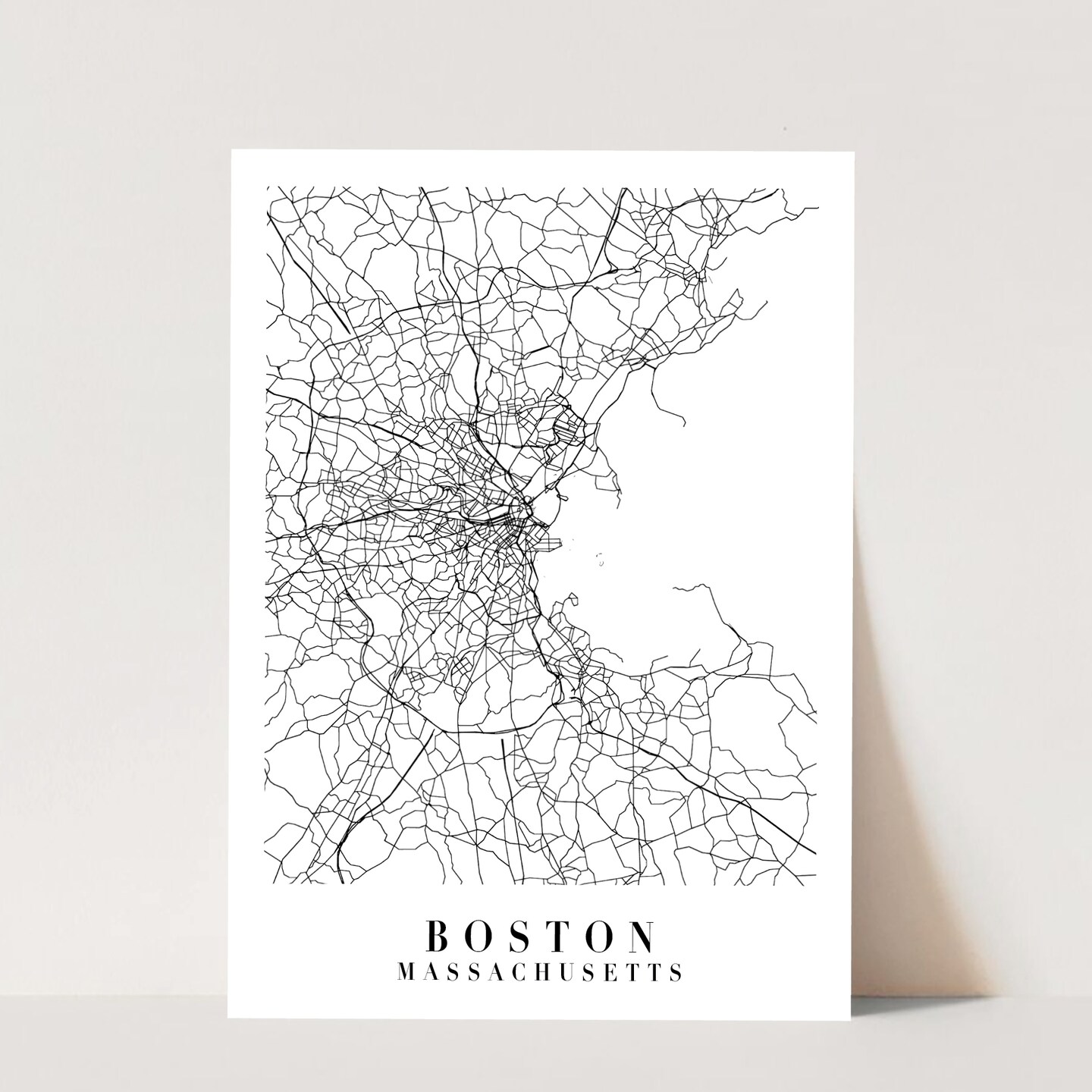 Boston Massachusetts Street Map Minimal, UNFRAMED | MakerPlace by Michaels