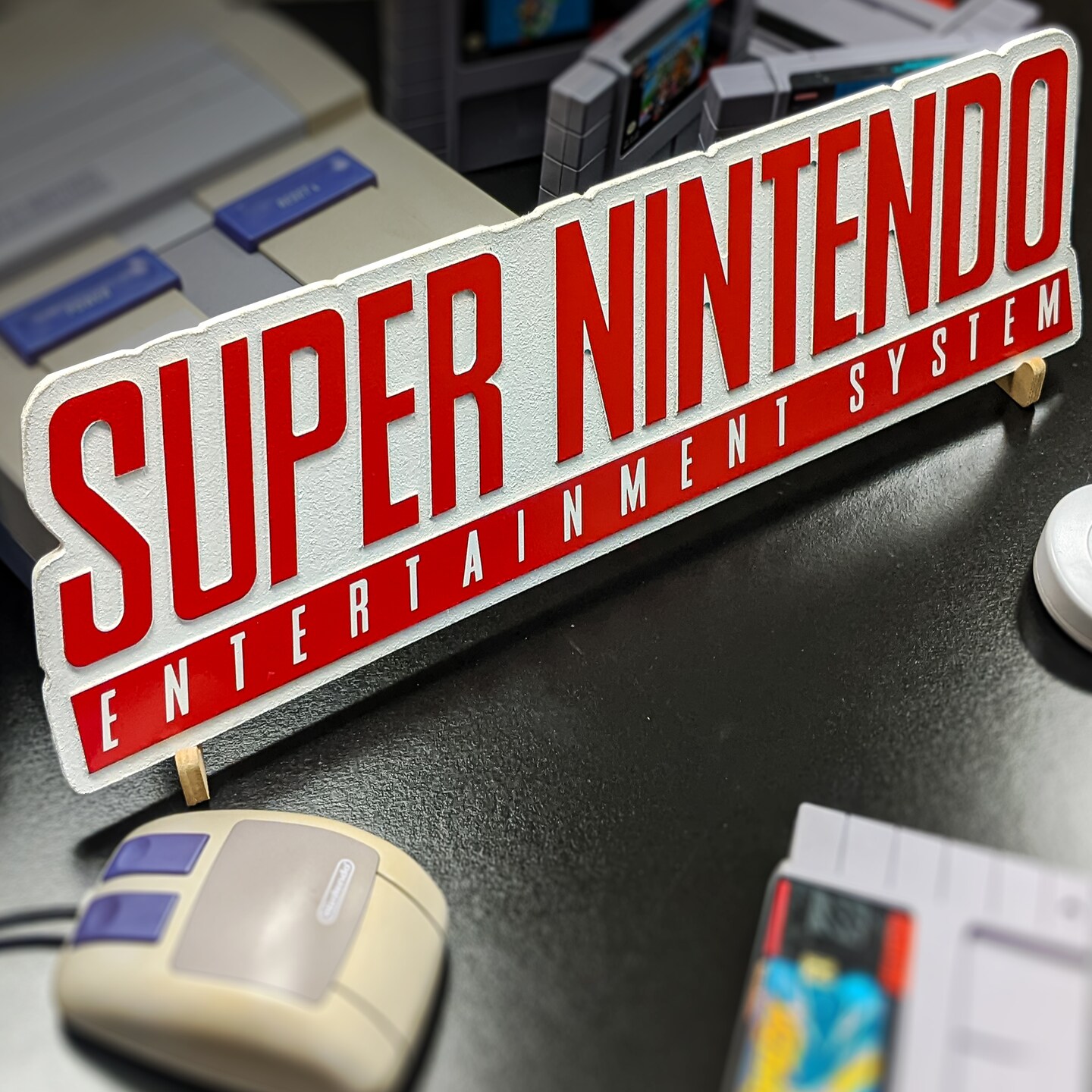 Large Engraved Super Nintendo Logo Video Game Wall Art Collectable Sign ...