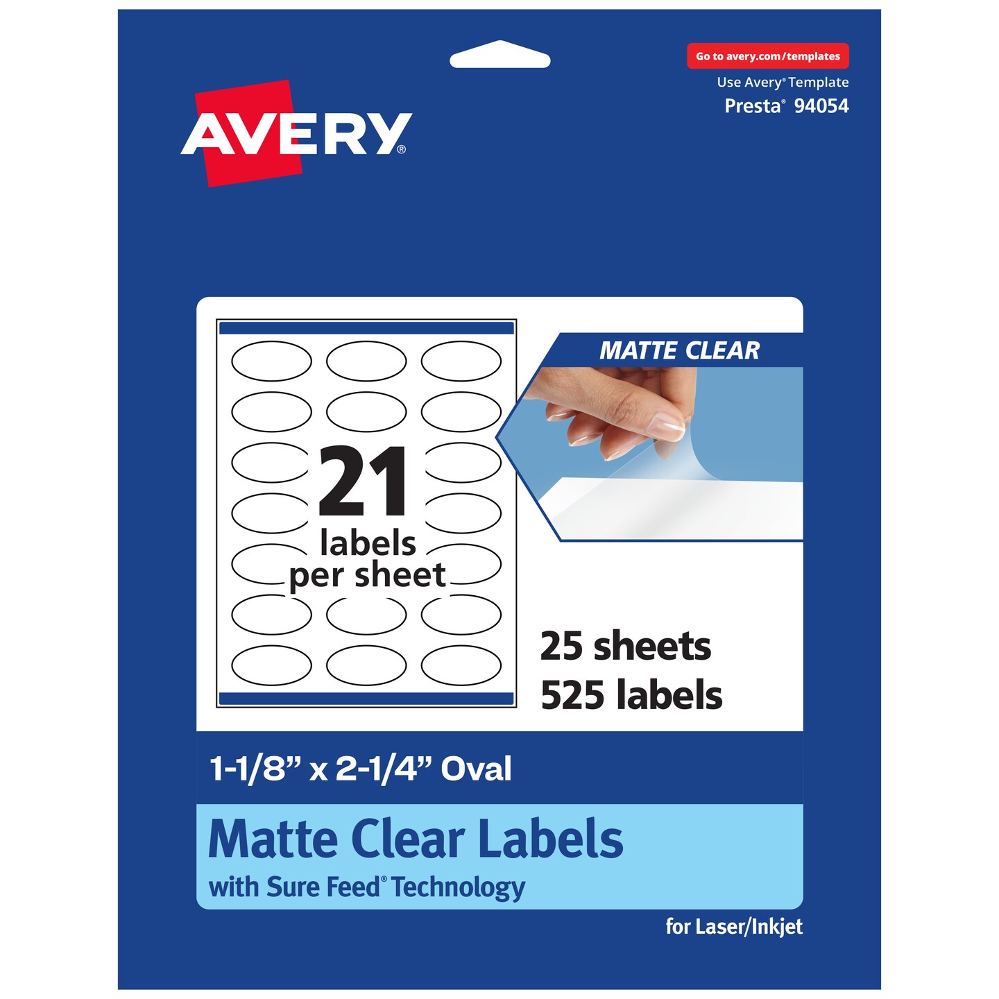 Avery Matte Clear Labels, 1-1/8" x 2-1/4" Oval | Michaels