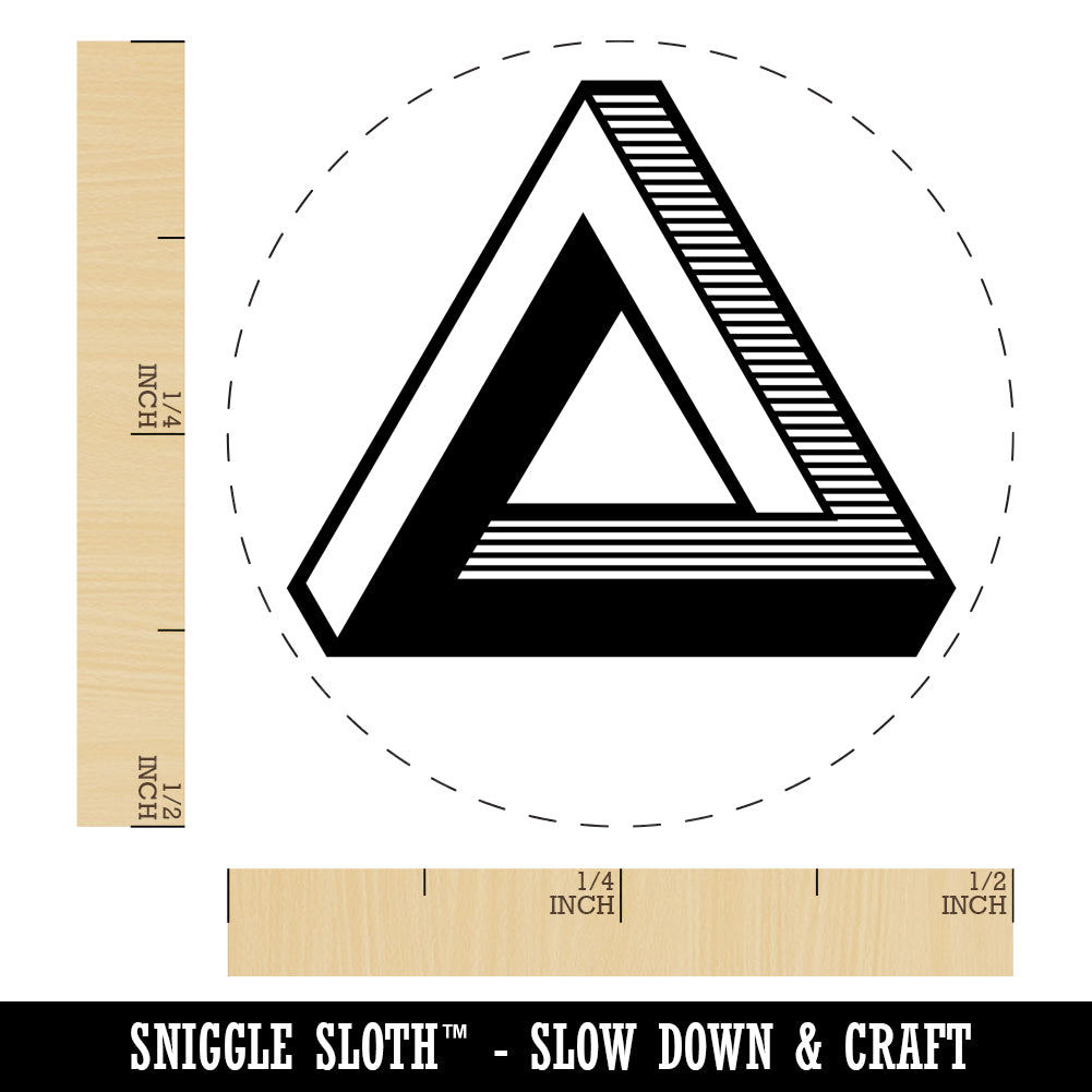 Infinite Penrose Triangle Tribar Optical Illusion Self-Inking Rubber ...