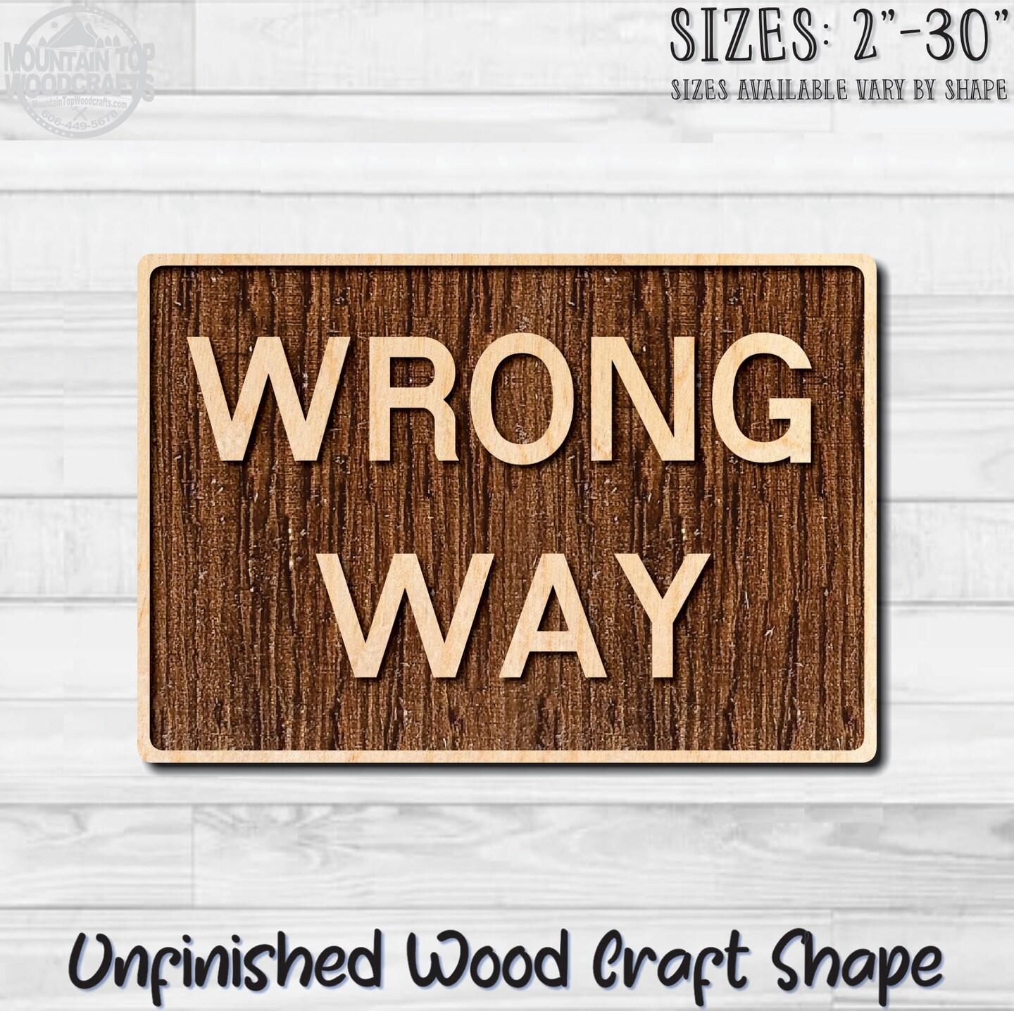 Wrong Way Traffic Street Road Sign Unfinished Wood Shape Blank Laser ...