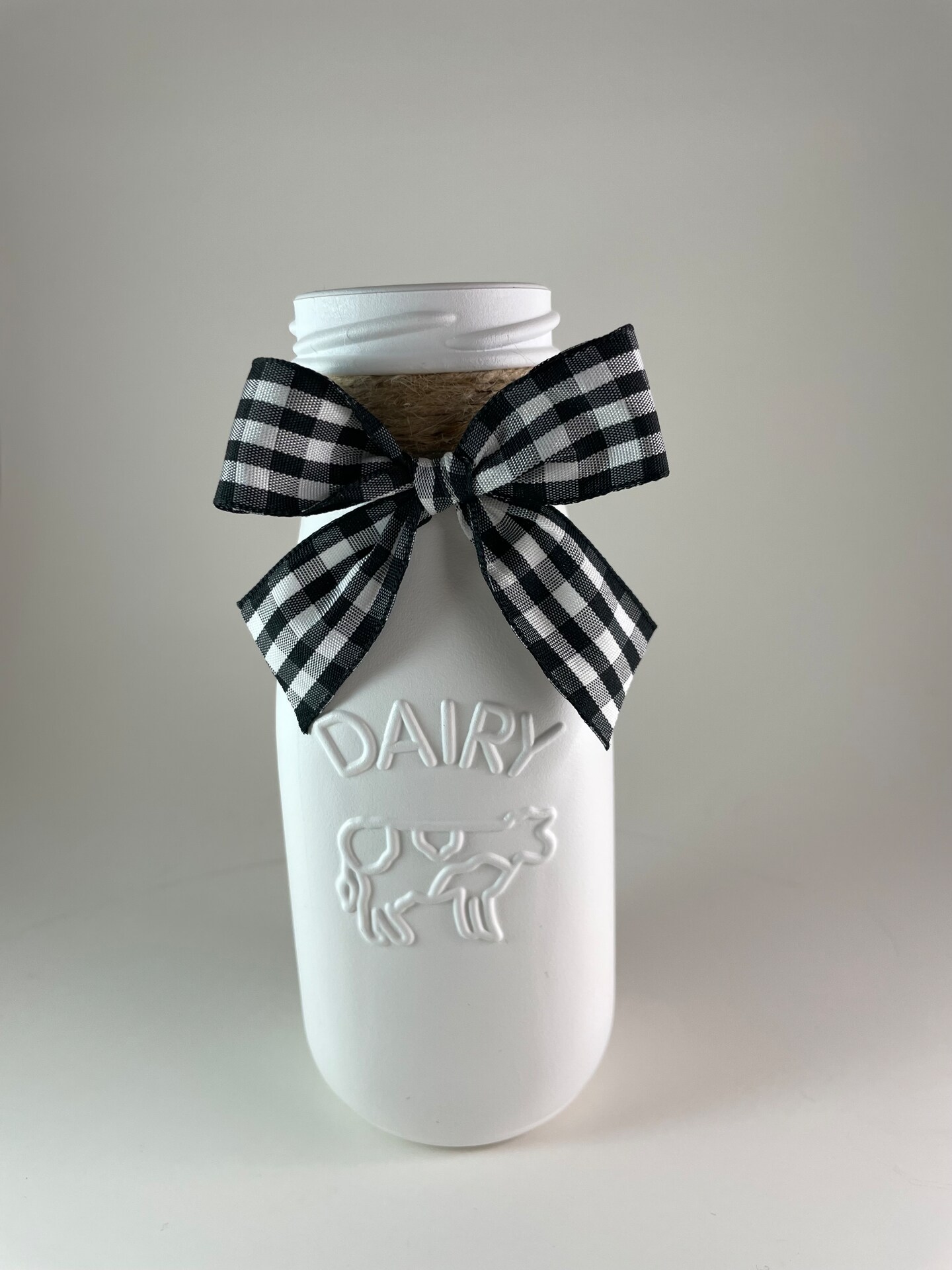 Rustic White Milk Jar | Bottle Decor | Farmhouse Milk Bottle ...