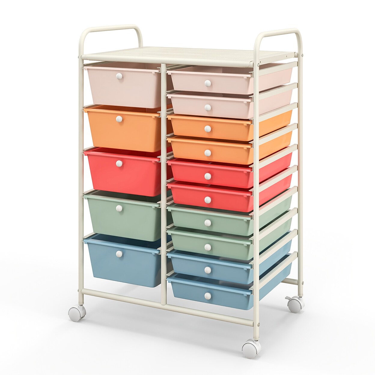 15 Drawer Rolling Storage Cart Opaque Multicolor Drawers Home Organizer ...
