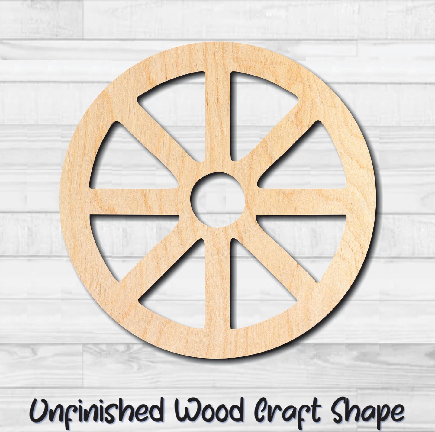 Wagon Wheel Unfinished Wood Shape Blank Laser Engraved Cut Out ...