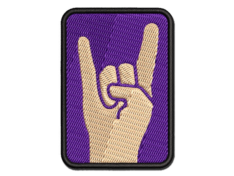 Sign of the Horns Rock and Roll Hand Gesture Multi-Color Embroidered ...