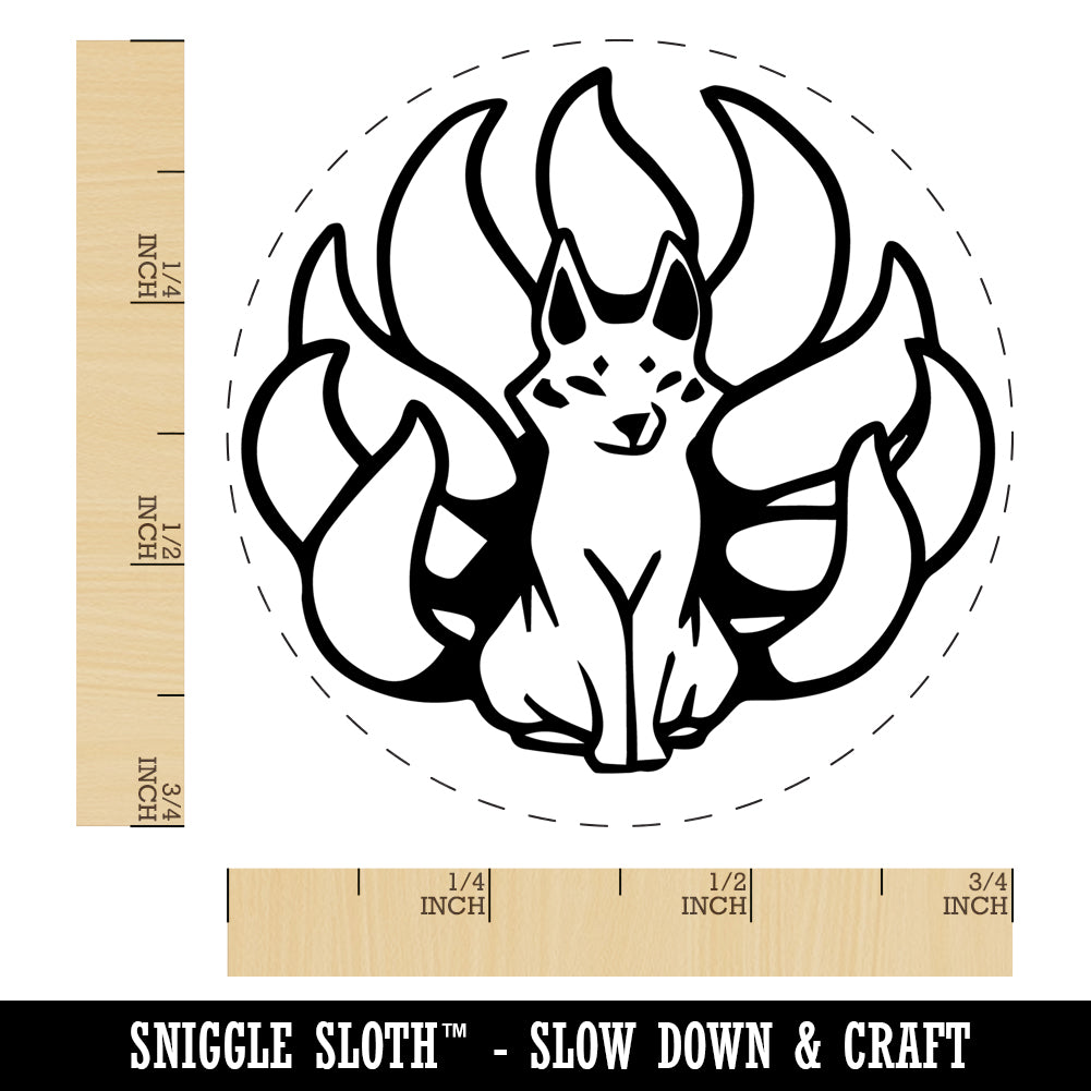 Kitsune Japanese Nine Tailed Fox Self-Inking Rubber Stamp Ink Stamper ...