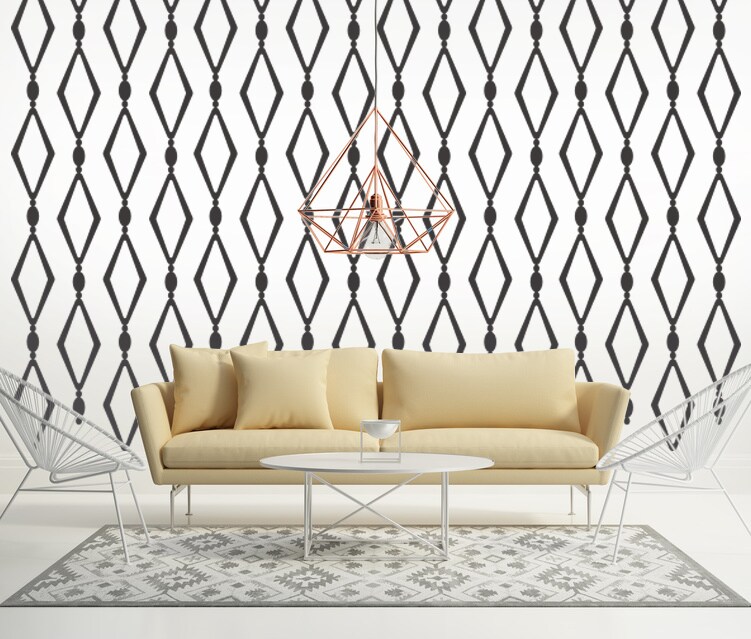 Diamond Chain Wall Decal, Glam Removable Wall Accent, Hollywood Regency ...