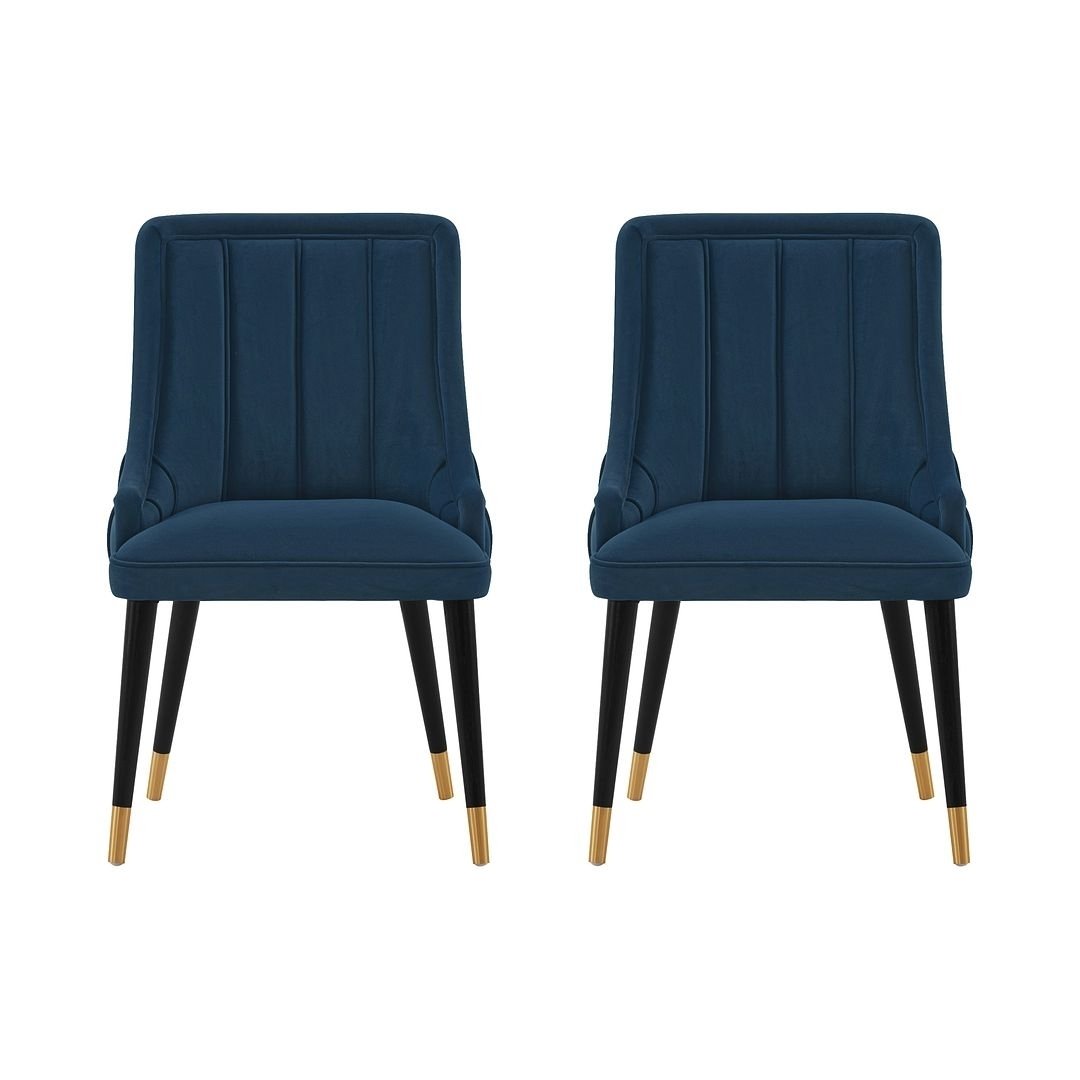 Manhattan Comfort Modern Eda Velvet and Leatherette Dining Chair - Set ...
