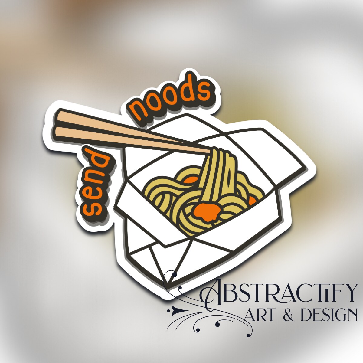 Send Noods Sticker - Water-Resistant Matte, Water-Resistant Holographic ...
