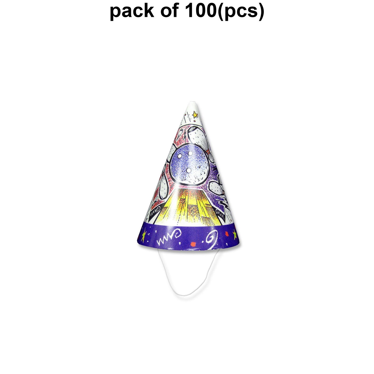 Bowling-Themed Party Hat - Elastic String | 6 Inch by 4-inch Size ...