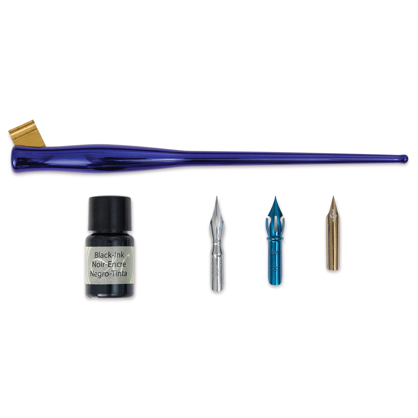Manuscript Modern Calligraphy Oblique Pen Set - Navy Metallic | Michaels