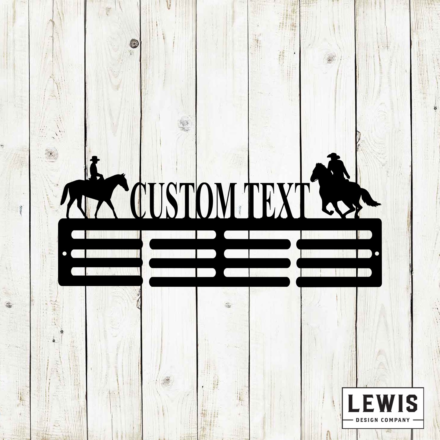 Cowboy Custom Name Medal Hanger Monogram - 12 Rungs for medals and ...