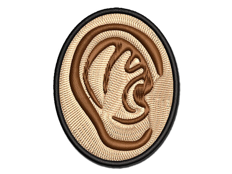 The Human Ear Multi-Color Embroidered Iron-On or Hook & Loop Patch ...