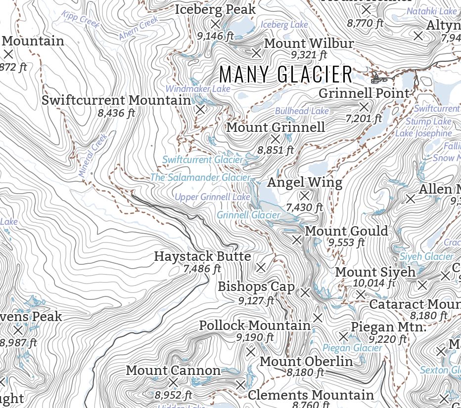 Glacier National Park Map, Glacier Poster, Glacier Wall Art, Glacier NP ...
