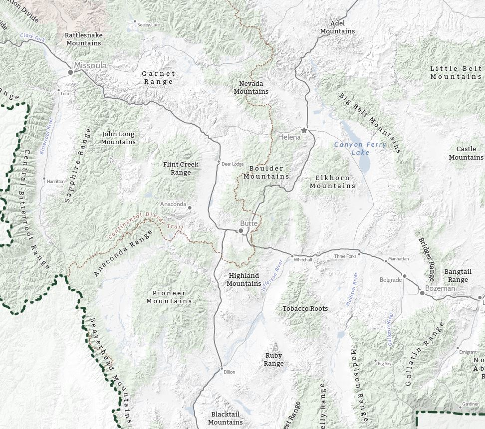 Montana Mountain Ranges Map, Map of Montana, Montana Map, Montana ...