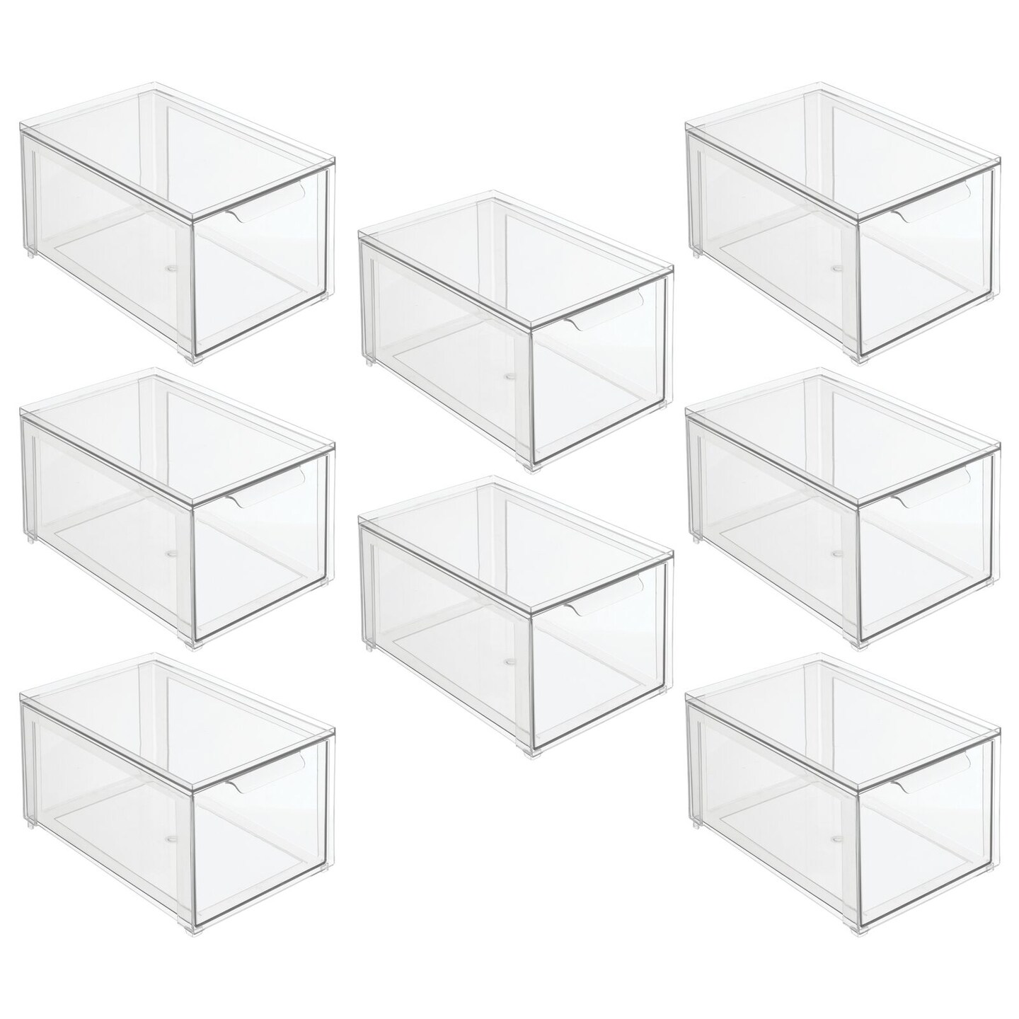 mDesign Plastic Playroom/Gaming Organizer Stacking Bin, Handle, 8 Pack ...